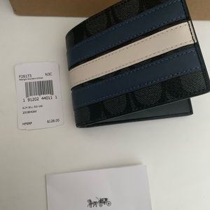 Coach | Bags | Coach Strip Mens Wallet | Poshmark